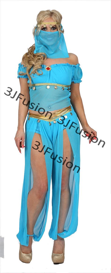 Da Donna Costume Belly Dancer Jasmine Aladdin Arabian Nights Principessa Costume Ebay