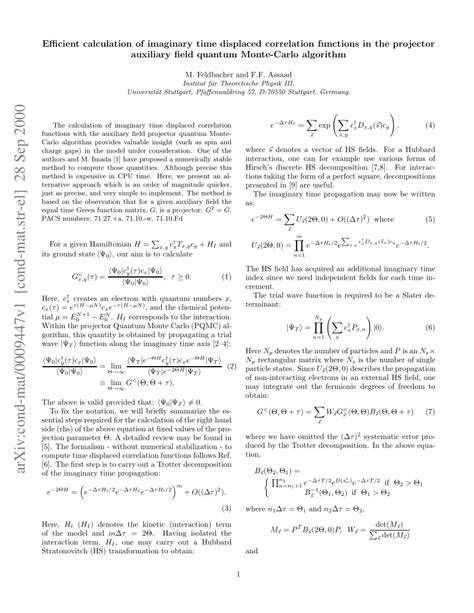 pdf efficient calculation of imaginary time displaced correlation functions in the projector