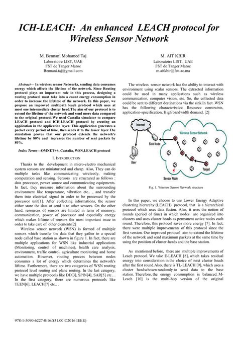 pdf ich leach an enhanced leach protocol for wireless sensor network