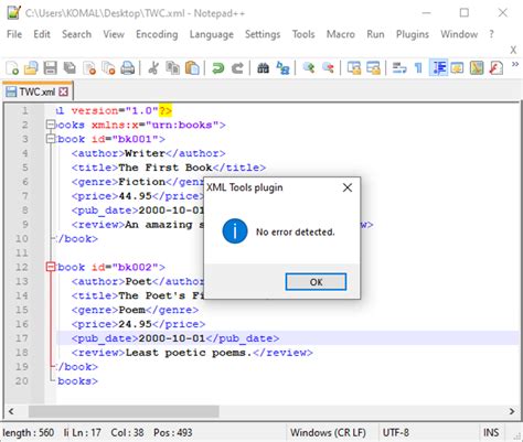 how to validate xml against xsd in notepad