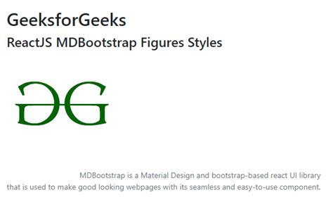 reactjs mdbootstrap figures styles geeksforgeeks