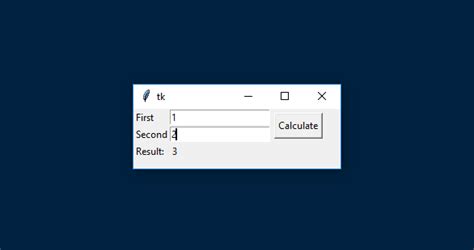 python program to add two numbers in tkinter programming code examples