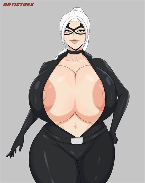 Rule 34 1girls Areolae Artistdex Big Breasts Black Cat Insomniac Black Cat Marvel Bodysuit
