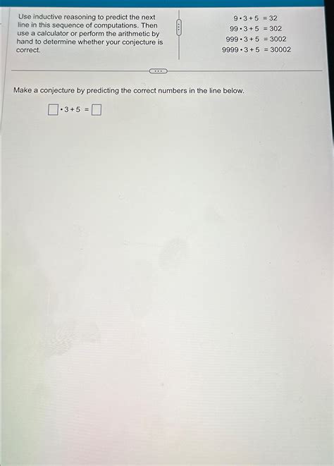 Solved Use Inductive Reasoning To Predict The Next Line In Chegg