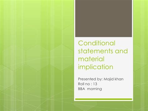 conditional statement and material implication