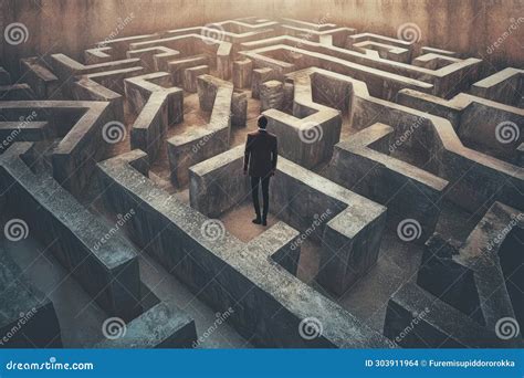 Person Navigating A Maze Or Labyrinth Symbolizing Problem Solving And