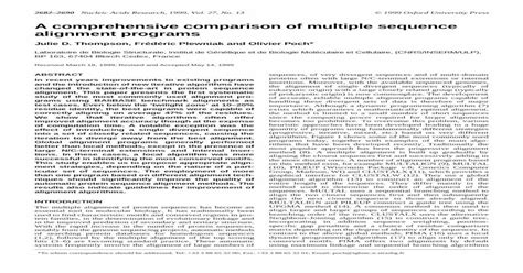 a comprehensive comparison of multiple sequence alignment programs [pdf document]