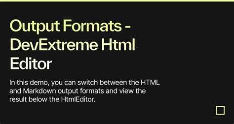 output formats devextreme html editor codesandbox