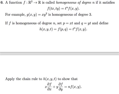solved a function f r 2 rightarrow r is called homogeneous