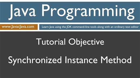 learn java programming synchronized instance method tutorial youtube