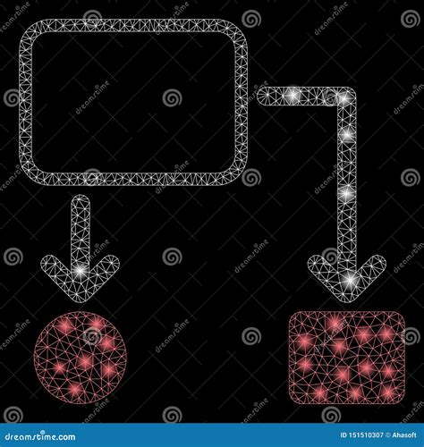 flare mesh 2d flowchart scheme with flare spots cartoon vector 151510307