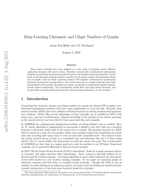 deep learning chromatic and clique numbers of graphs deepai