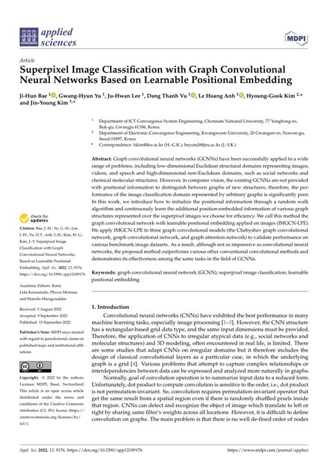 pdf superpixel image classification with graph convolutional neural networks based on