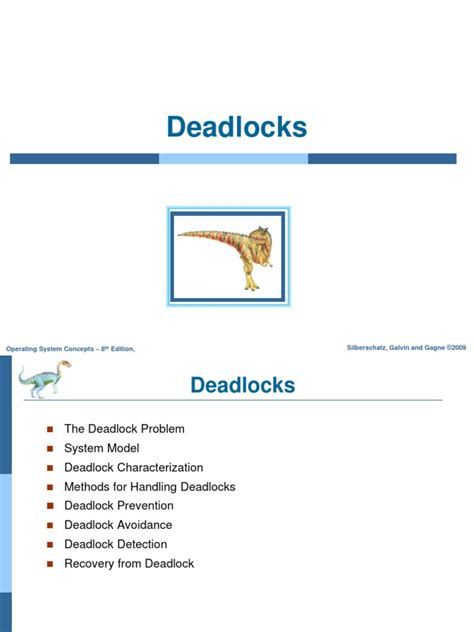 deadlocks silberschatz galvin and gagne ©2009 operating system concepts 8 edition pdf