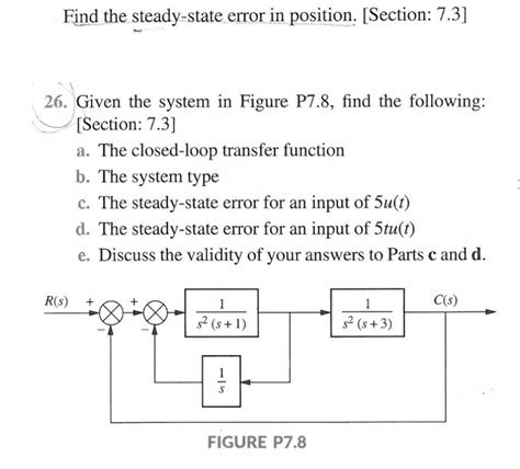 solved find the steady state error in position [section
