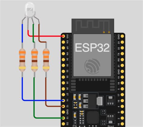 Kode Program ESP32 RGB LED Common Anode