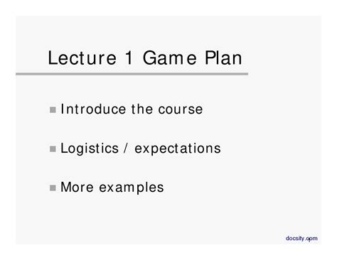 introduction game theory for managers lecture slides slides game theory docsity