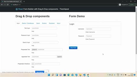 React Form Builder With Drag Drop Components Demo Youtube