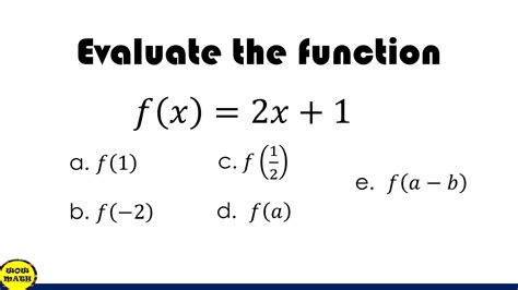 PRACTICE EXERCISES EVALUATING FUNCTIONS YouTube