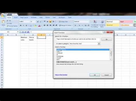 How To Join Two Columns In Excel YouTube
