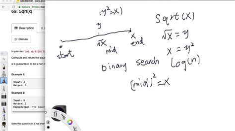 leetcode tutorial 69 sqrt x youtube