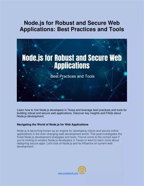 PPT Node Js For Robust And Secure Web Applications Best Practices And