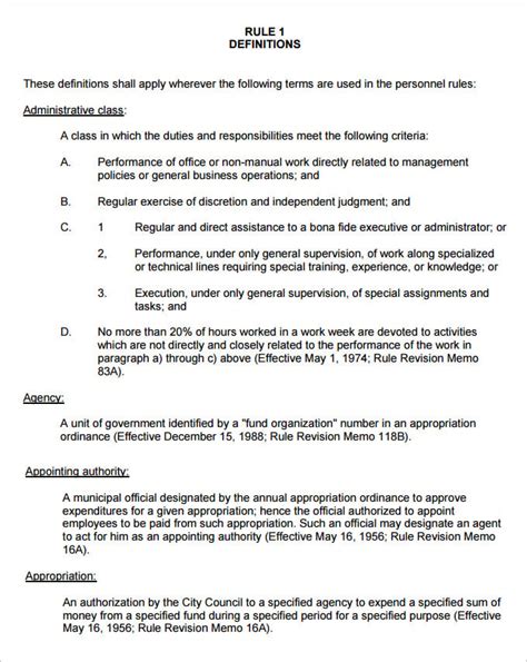 Business Rules Template Word