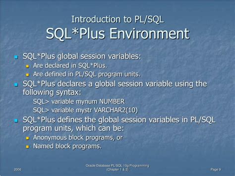 ppt introduction to pl sql oracle database pl sql 10g programming powerpoint presentation id
