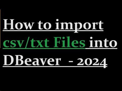 How To Import CSV File Into DBeaver YouTube