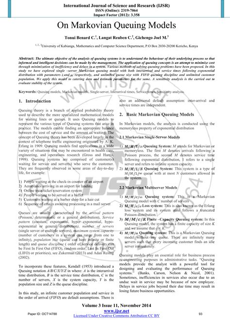 pdf on markovian queuing models