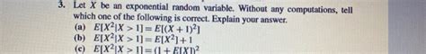 solved 3 let x be an exponential random variable without