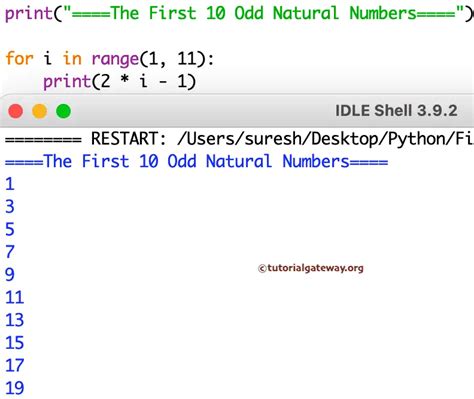 how to print odd numbers in python