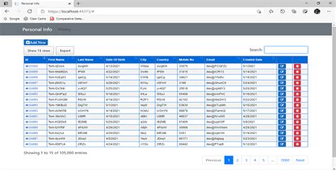 asp core list crud with jquery datatable paging sorting and searching ef code first