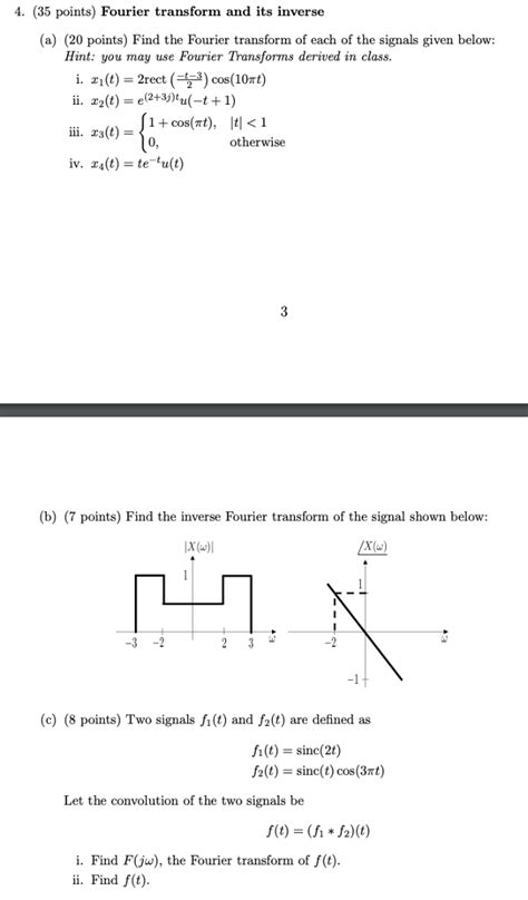 solved 4 35 points fourier transform and its inverse a