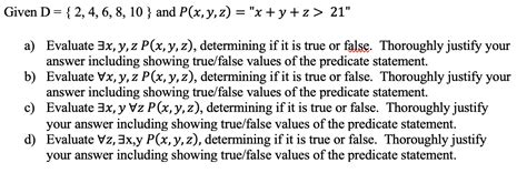 solved given d {2 4 6 8 10} and p x y z x y z 21 a