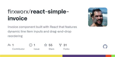 GitHub Firxworx React Simple Invoice Invoice Component Built With