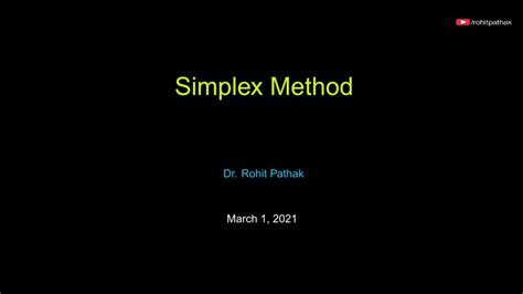 linear programming problem simplex method youtube
