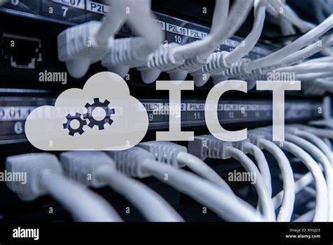 ICT Information And Communications Technology Concept On Server Room