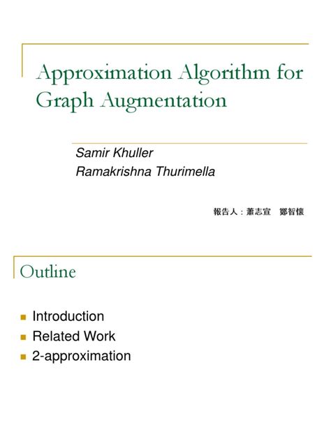 approximation algorithm for graph augmentation pdf combinatorics areas of computer science