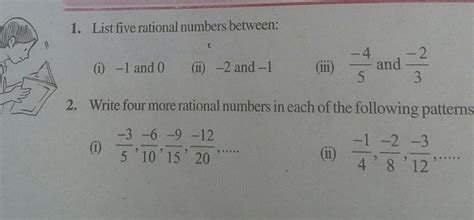 List Five Rational Numbers Between Brainly In