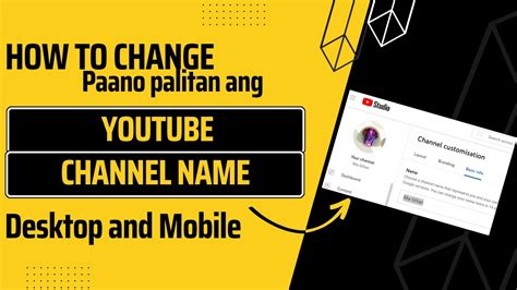 How To Change Your Youtube Channel Name Paano Palitan Ang Iyong