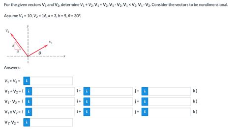 solved for the given vectors v1 and v2 determine v1 v2 v1