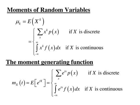 ppt moment generating functions powerpoint presentation free download id 225405
