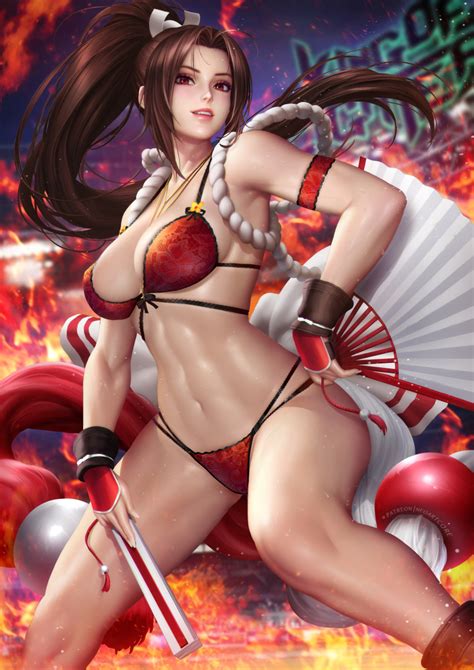 Rule 34 1girls Absurd Res Bra Brown Hair Fan Fatal Fury Female King Of Fighters Lingerie Long