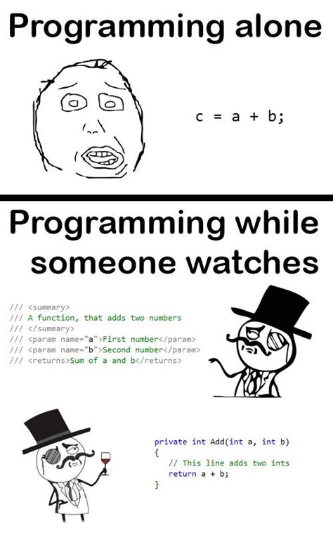 programming alone vs programming while someone watches r programmerhumor