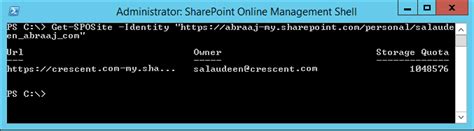 get set onedrive site collection storage quota size using powershell sharepoint diary
