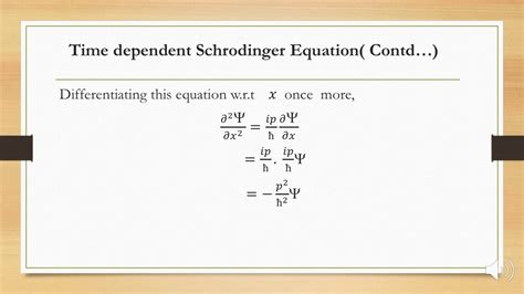 time dependent schrodinger equation youtube