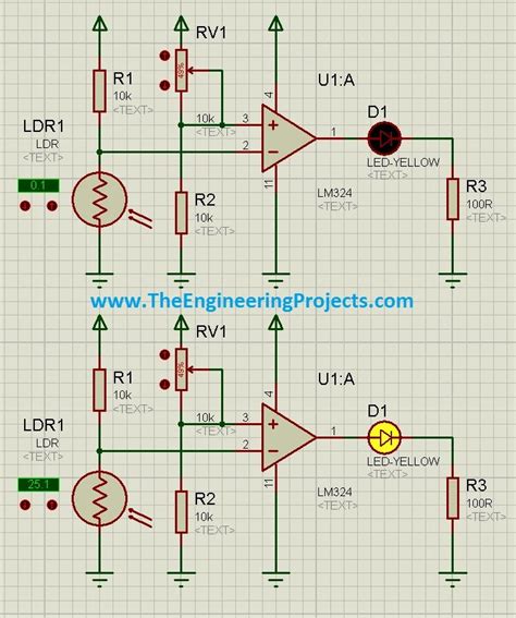 How To Use Ldr Sensor In Proteus The Engineering Projects