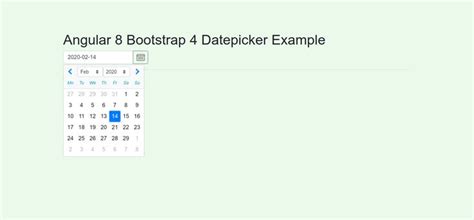Ngx Bootstrap Datepicker Angular 8
