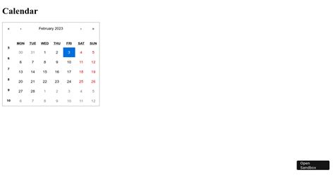React Calendar Show Week Numbers And Fixed Number Of Weeks Forked
